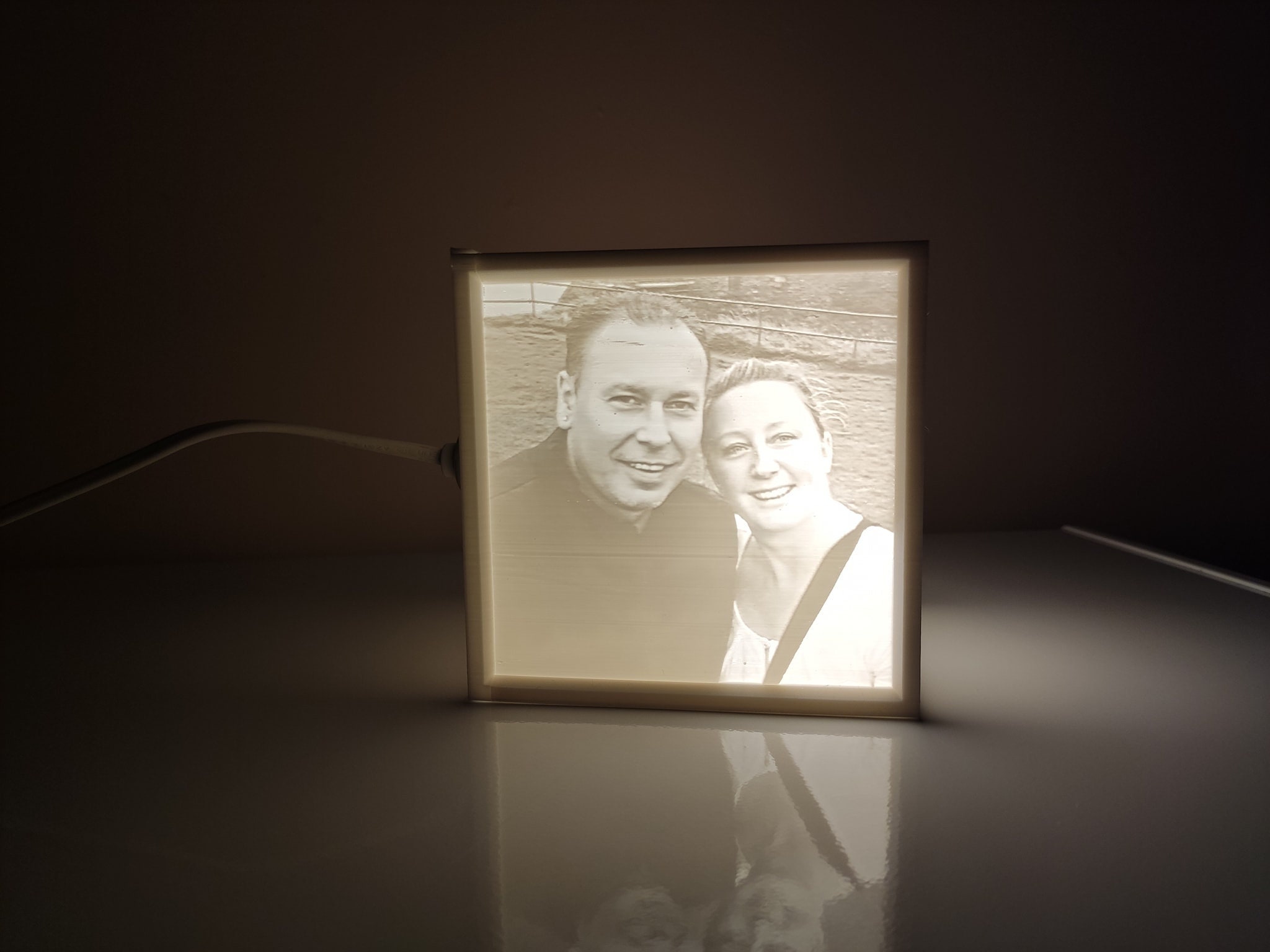 3D Printed Personalized Lithophane Photobox With 4 Different Pictures ...