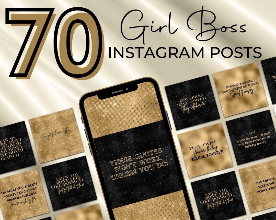70 Girl Boss Instagram Posts, Motivational Quotes, Social Media Posts ...