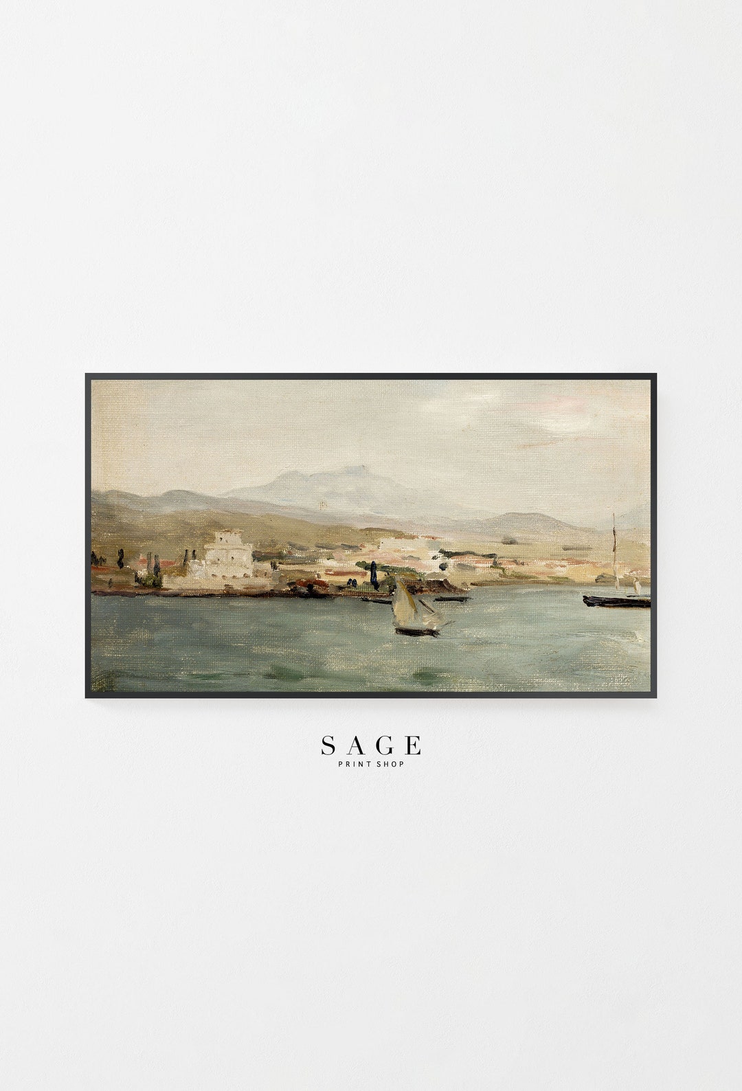 Coastal Art for Frame TV | Samsung Frame TV Art Mediterranean Coast ...