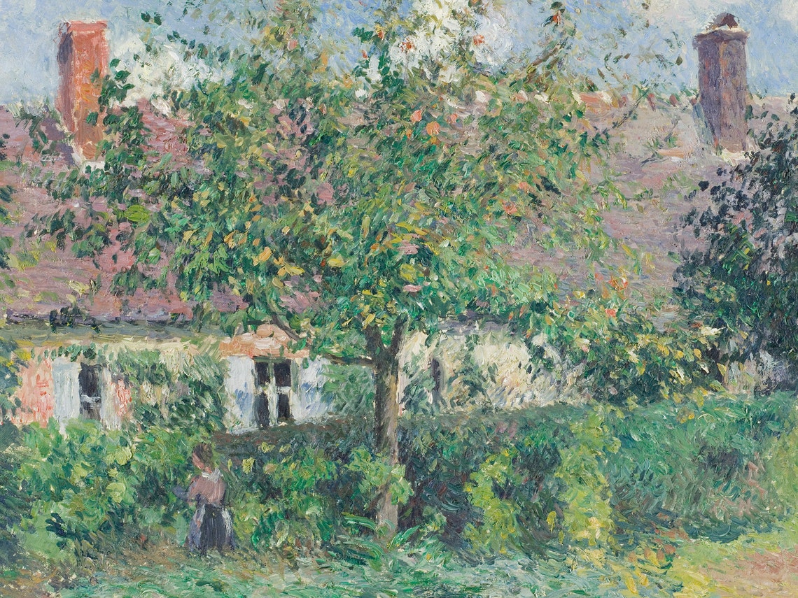 French Country Landscape Oil Painting European Cottage Landscape Wall ...