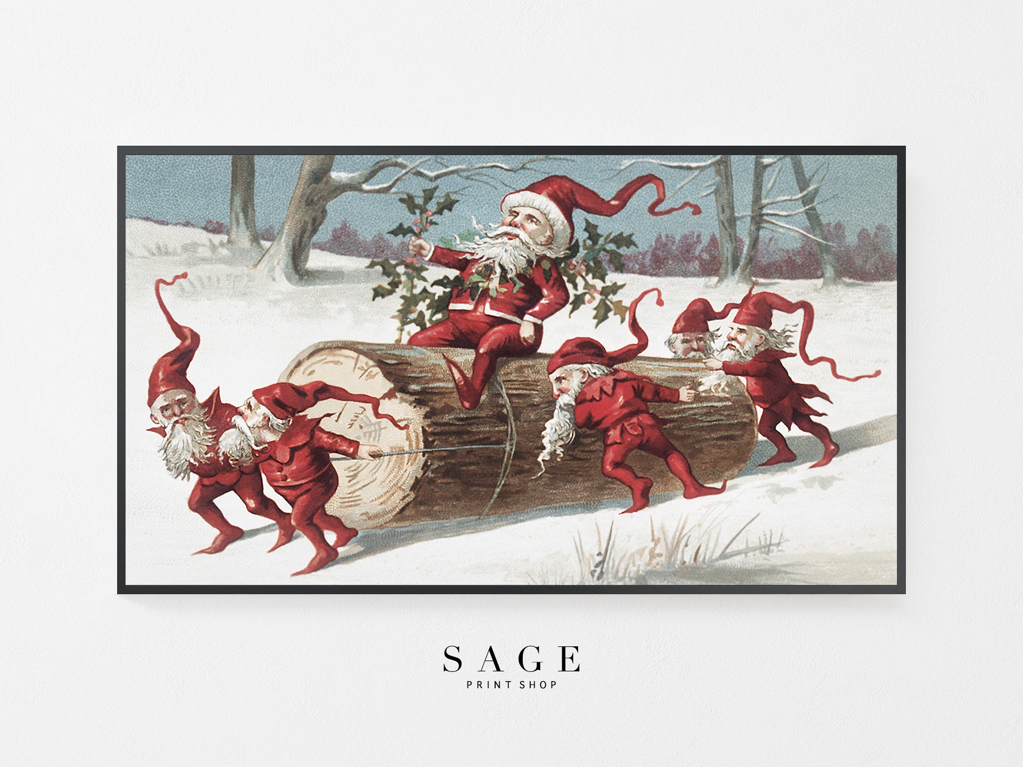 Frame TV Art Christmas | Santa's Elves Set of 4 Prints | Digital ...