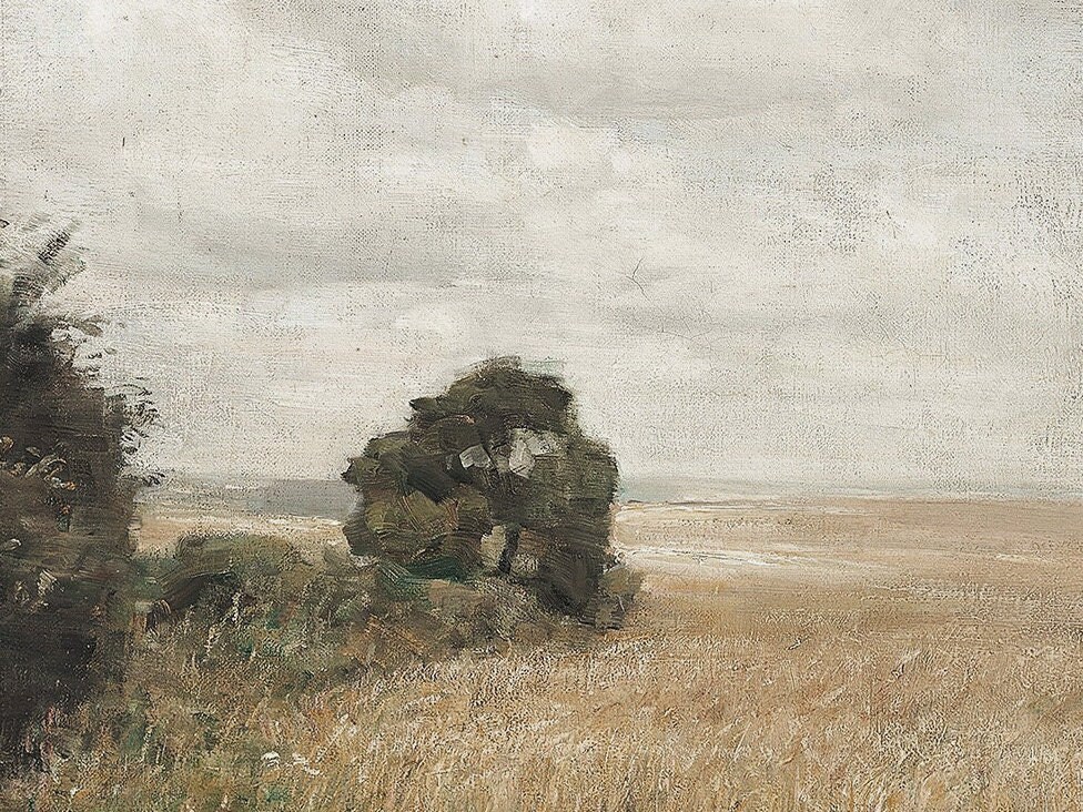 Vintage Summer Field Landscape Oil Painting | Square Wall Art (digital ...