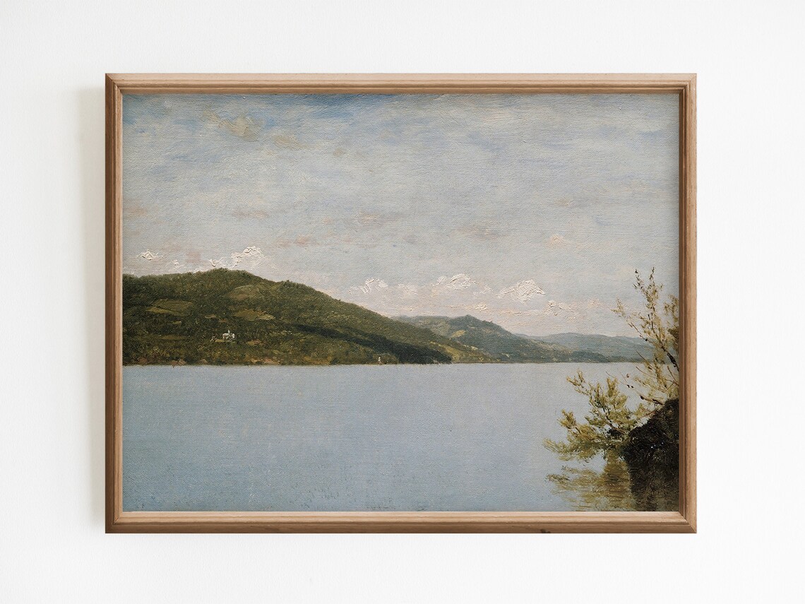 Landscape Wall Art Lake George Landscape Painting Farmhouse Wall Art ...