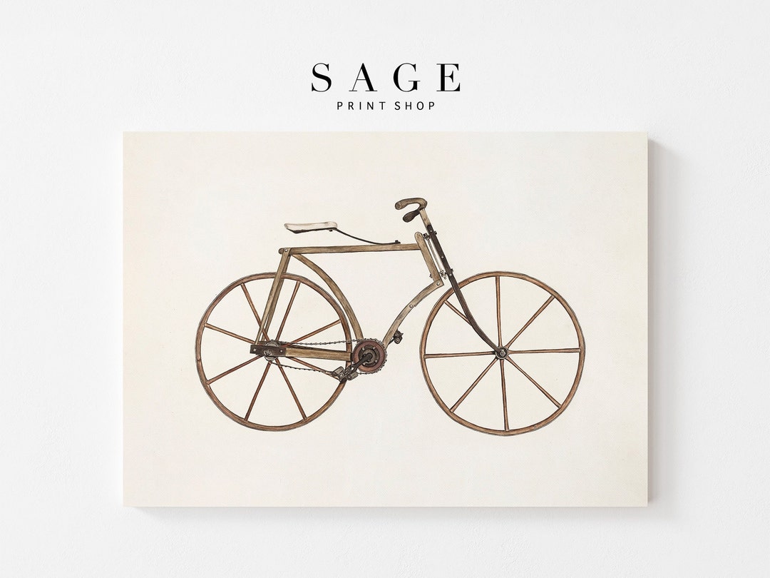 Bicycle Print | Vintage Bicycle Wall Art | Printable Bike Art | 161 - Etsy
