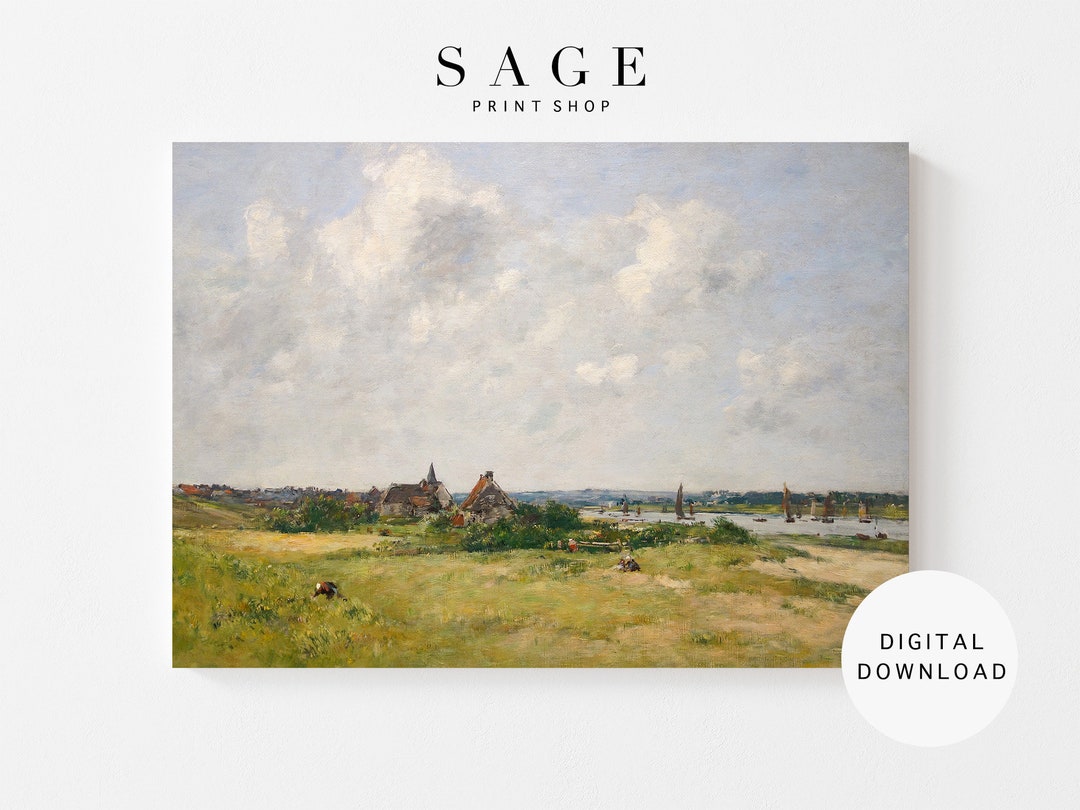 Antique Wall Art | Sand Dunes Landscape Oil Painting | Printable | 002 ...