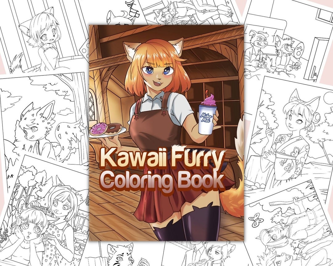 Kawaii Furry Coloring Book : 30-page PDF - Etsy