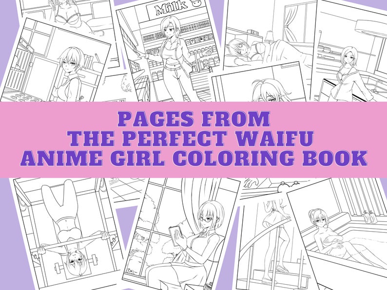 Romantic Anime Girl Coloring Book - the Perfect Waifu : 30-page PDF - Etsy