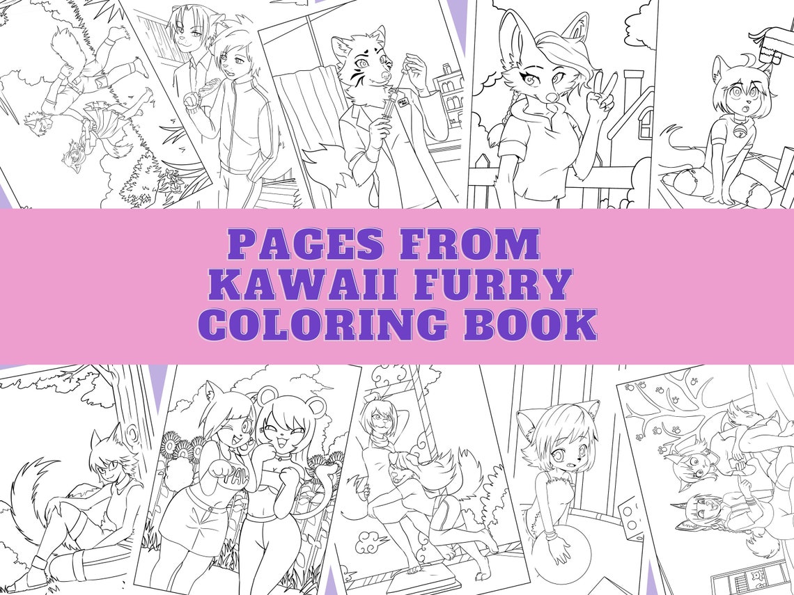 Kawaii Furry Coloring Book : 30-page PDF | Etsy