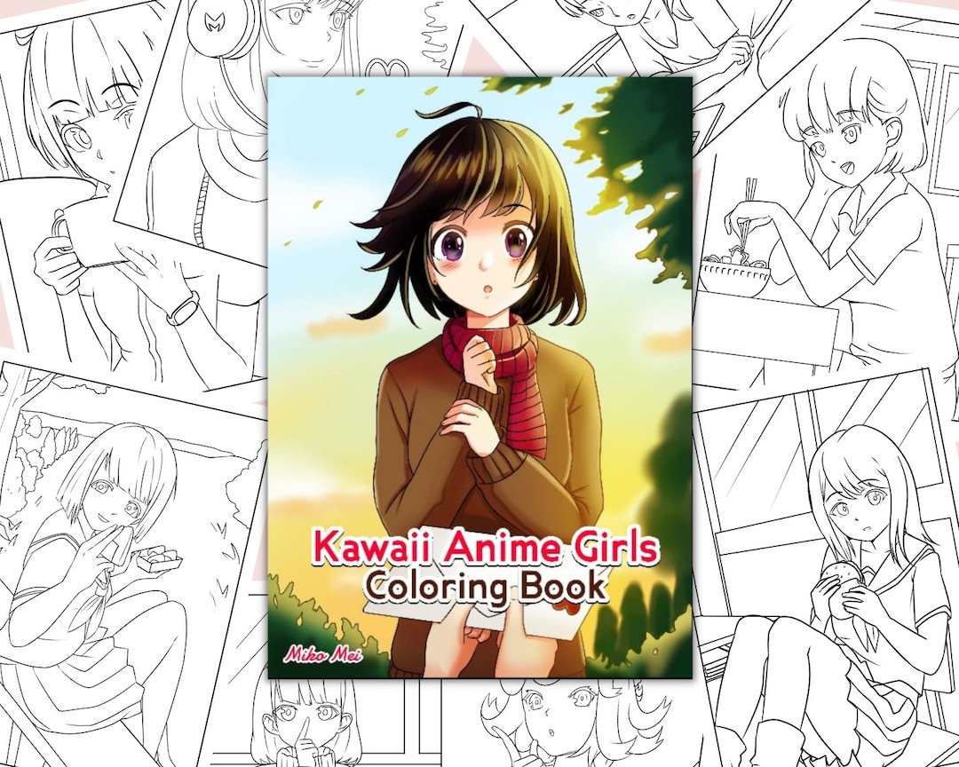 Kawaii Anime Girls Coloring Book for Children and Adults : - Etsy