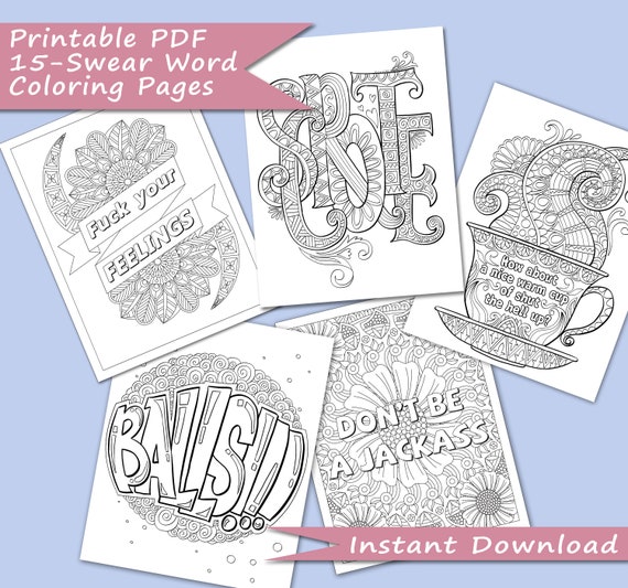 15-pack Swear Word Coloring Pages - Etsy