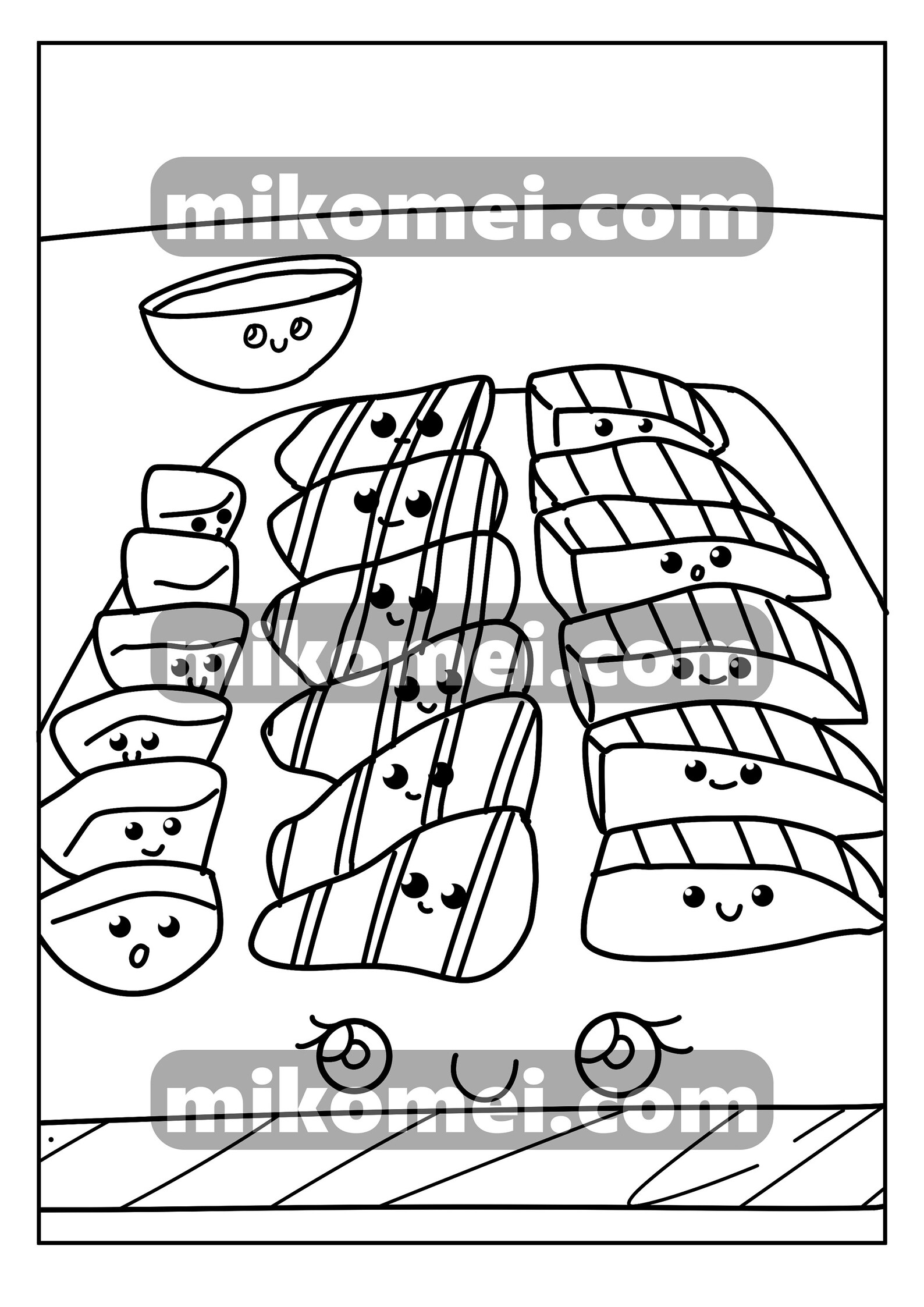 Kawaii Japanese Food Coloring Book : 30-page PDF - Etsy