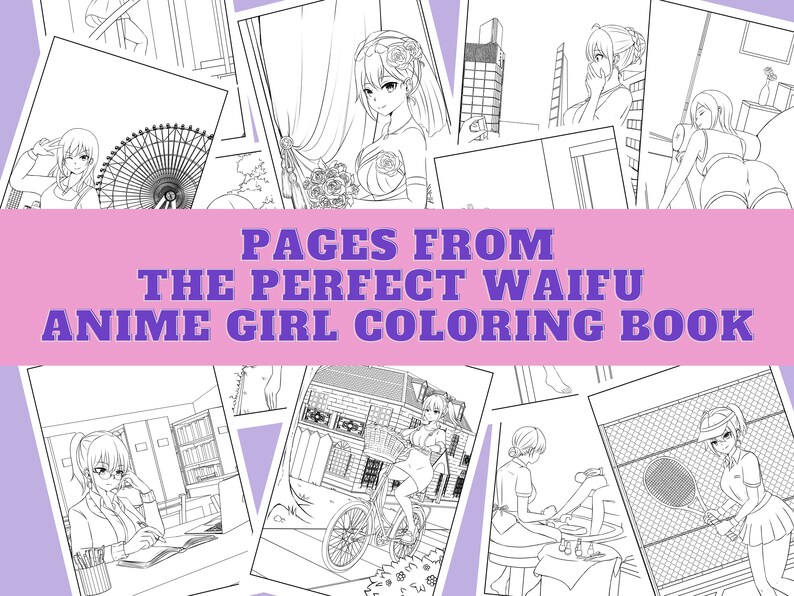 Romantic Anime Girl Coloring Book - the Perfect Waifu : 30-page PDF - Etsy