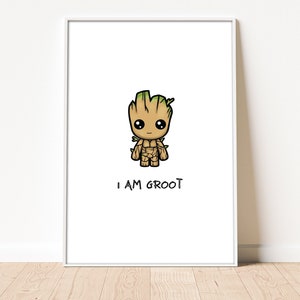 I Am Groot Printable Quote, Marvel Wall Art, Guardians of the Galaxy ...