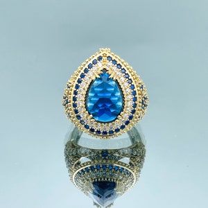 Blue Sapphire Stone Women Ring, Sapphire Blue Jewelry Set, 925 Sterling ...