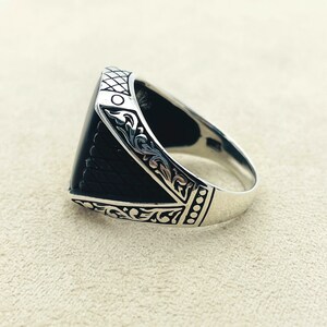 Men's Onyx Stone Silver Ring, Handmade Jewelry Men, 925K Sterling ...