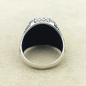 Men's Onyx Stone Silver Ring, Handmade Jewelry Men, 925K Sterling ...
