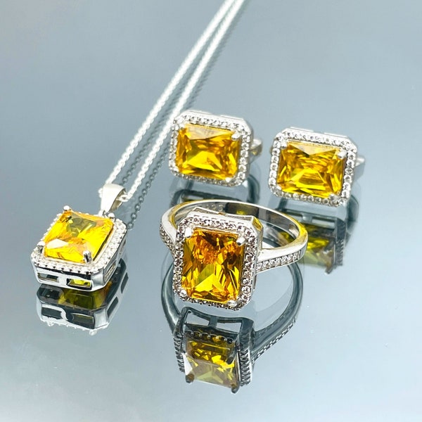 Yellow Jewelry Set - Etsy