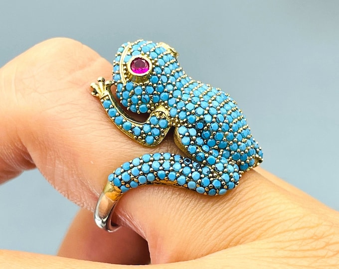 Opal Frog Ring, October Birthstone, Hand Crafted Recycled Sterling ...