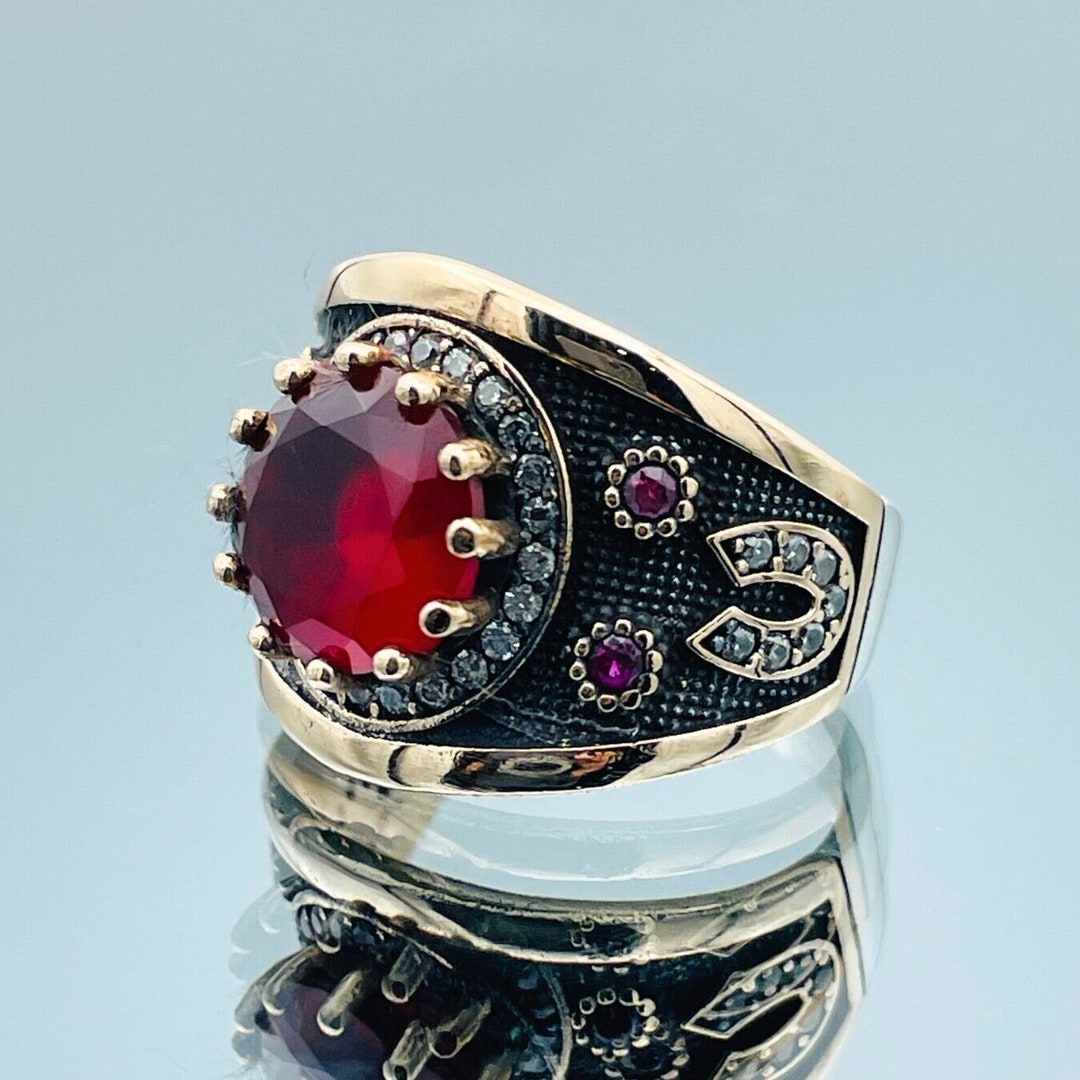 Ruby Sterling Silver Ring: Turkish Handmade Hurrem Sultan Jewelry - Etsy