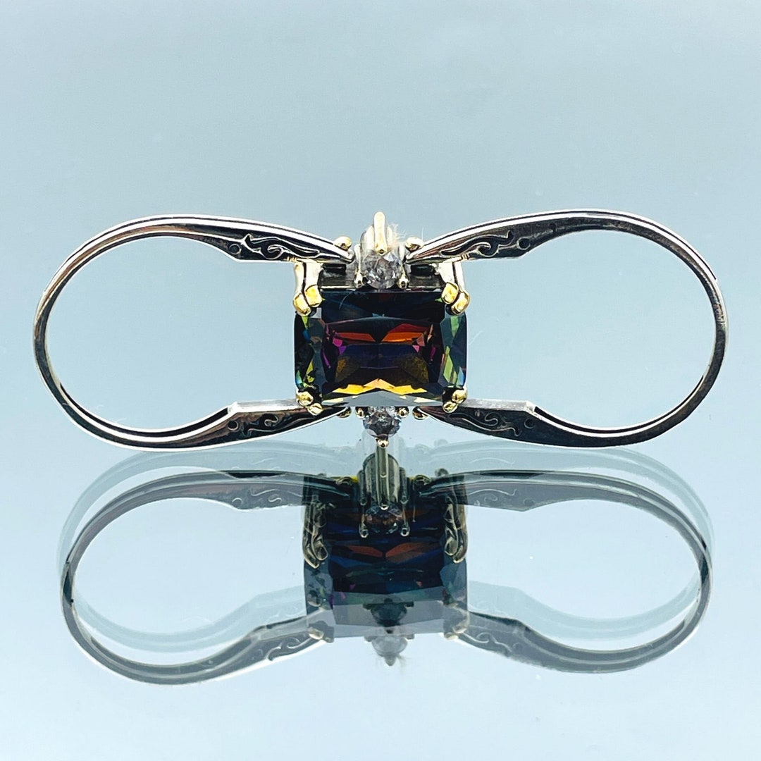 Square Model Two in a One Stone Ring Women, Colormix Topaz - Citrine ...