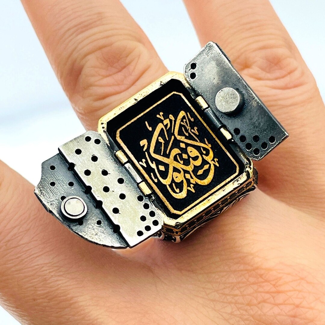 Mens Islamic Silver Ring, Turkish Handmade Sterling Ring, Muslim Ring ...