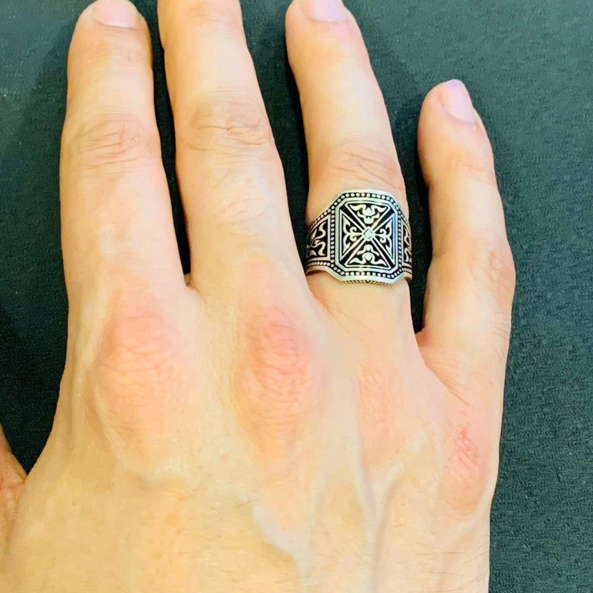 Mens Ring Handmade Engraved Ring Antique Man Ring Mens Ring - Etsy