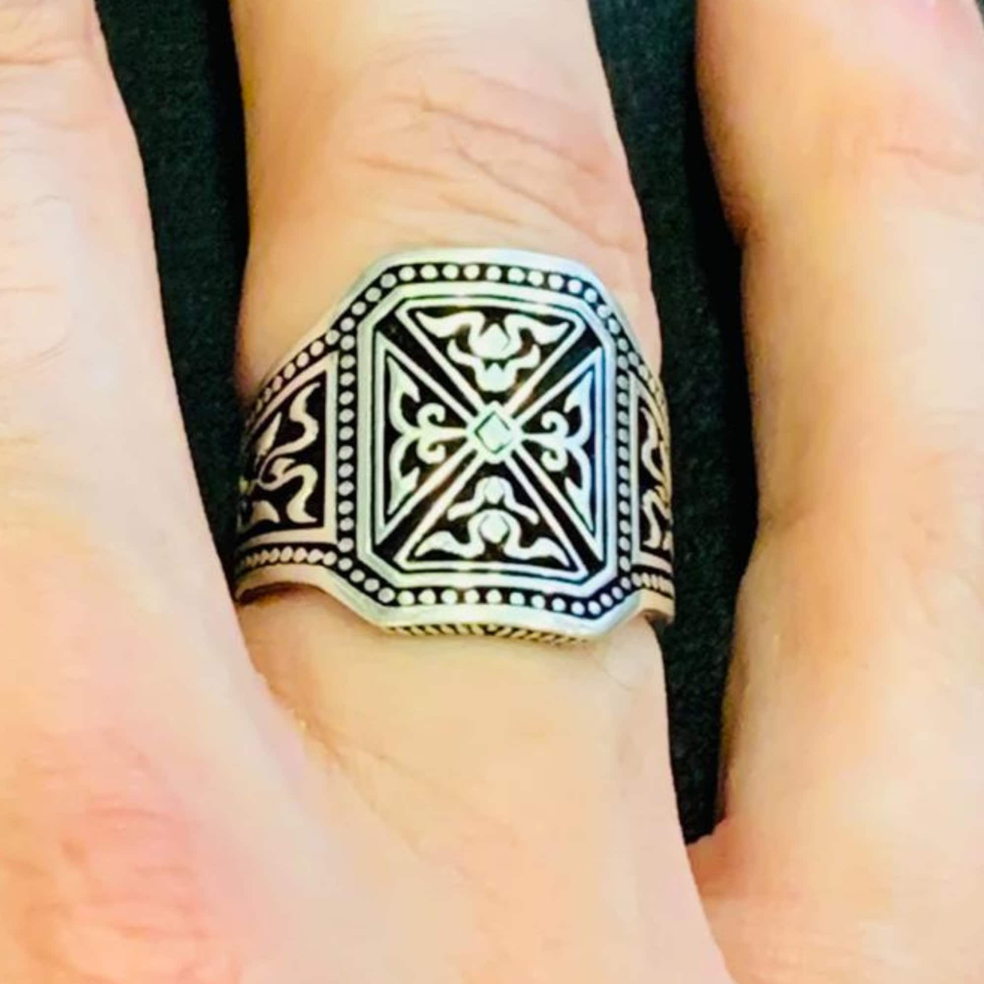 Mens Ring Handmade Engraved Ring Antique Man Ring Mens Ring - Etsy