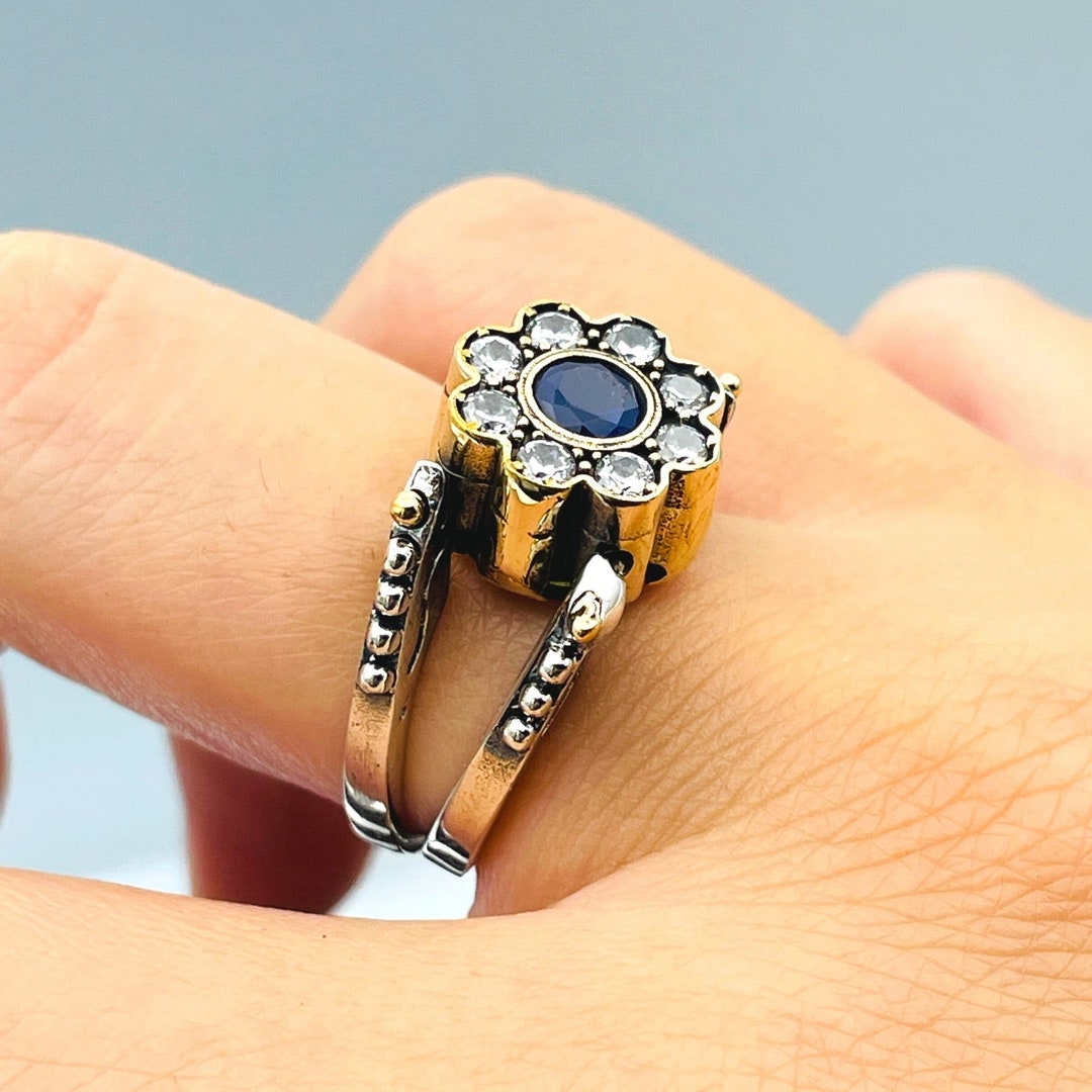 Flower Model Two in a One Stone Ring Women, Natural Zultanite Sapphire ...