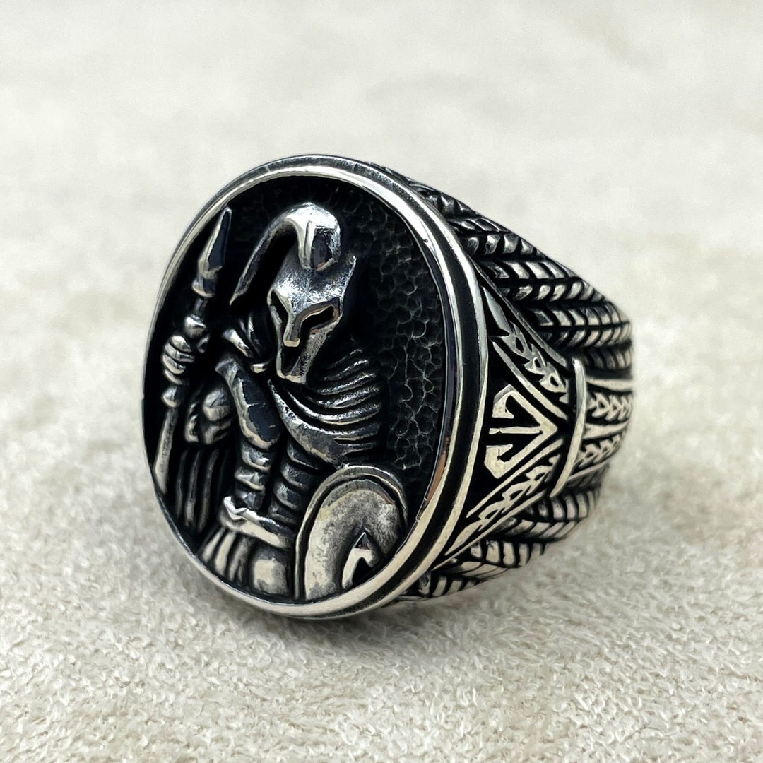 Warrior Men Ring, Silver Spartan Mens Ring, Spartan Shield Silver Man ...