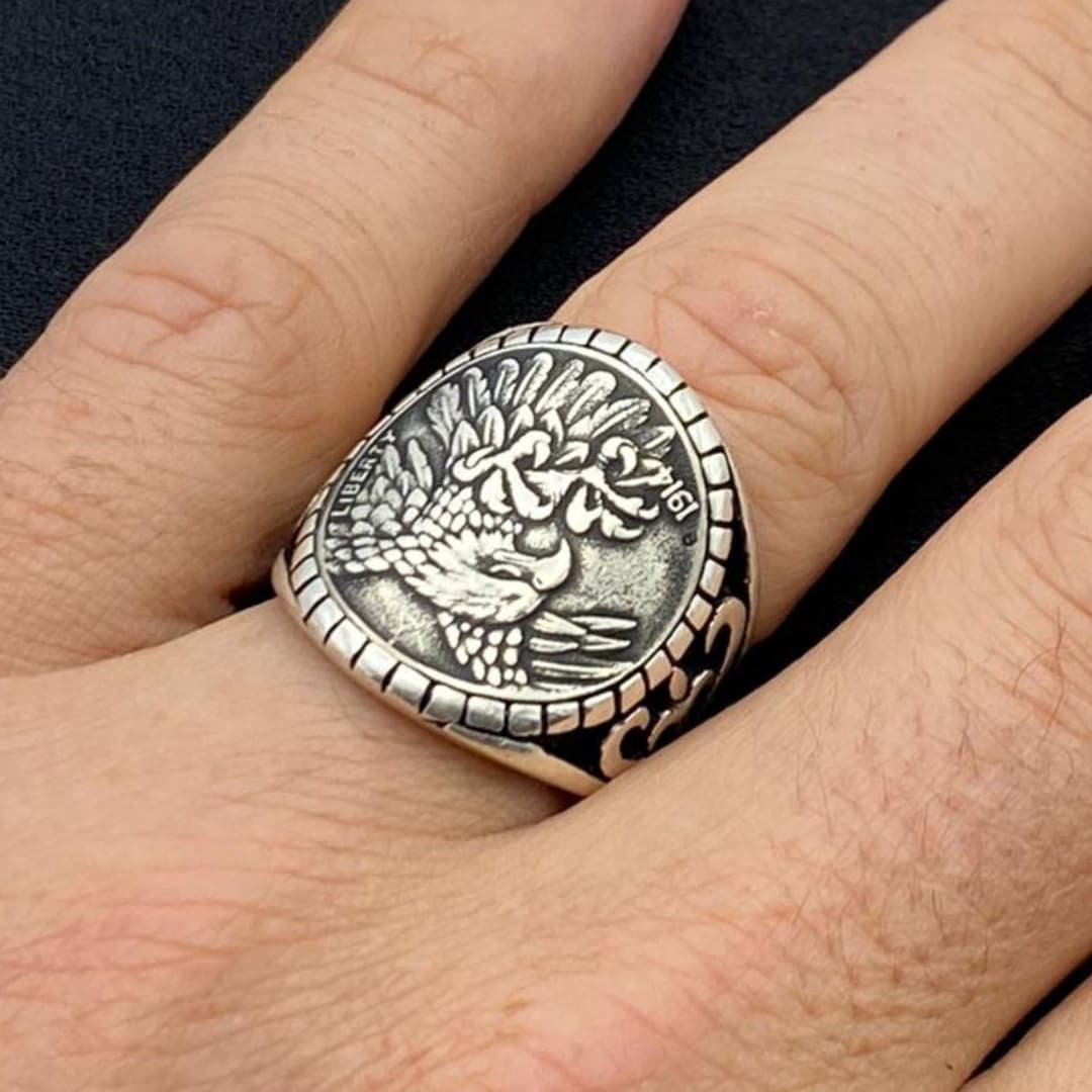 Handmade 925 Sterling Silver Eagle Ring - Ottoman Style - Etsy