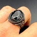 Men's Black Onyx Stone Handmade Silver Ring Vintage - Etsy