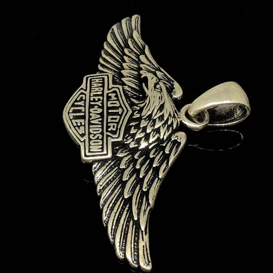 Harley Davidson Necklace Pendant Solid 925 Silver Pendant - Etsy