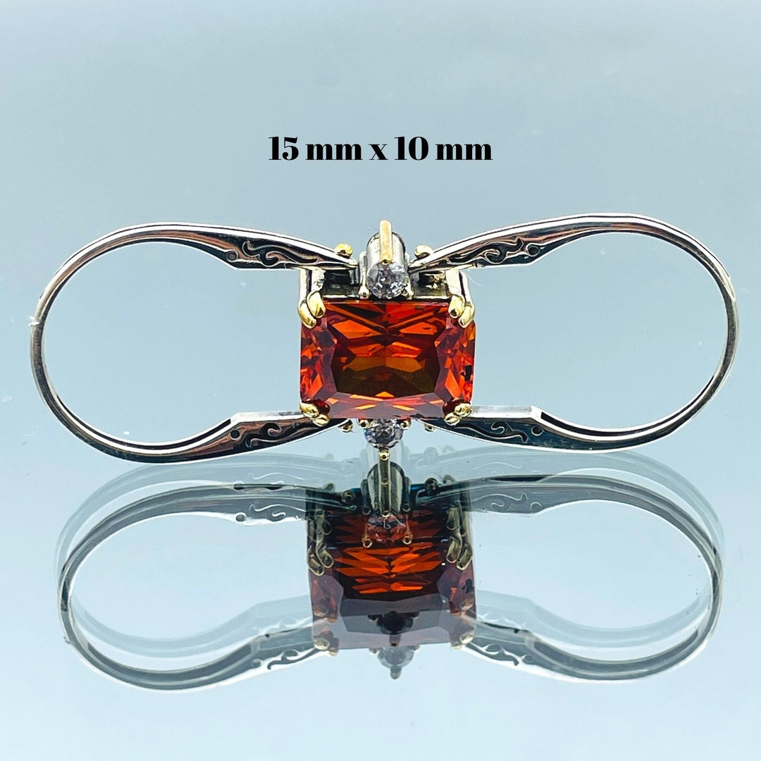 Square Model Two in a One Stone Ring Women, Red Ruby - Blue Sapphire ...