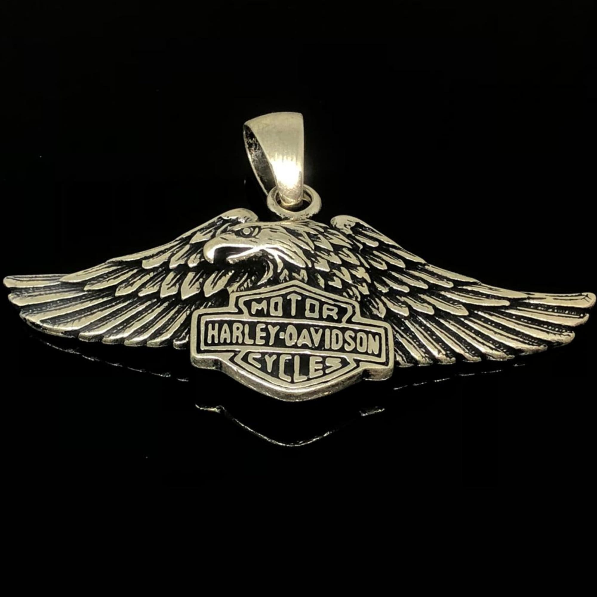 Harley Davidson Necklace Pendant Solid 925 Silver Pendant - Etsy