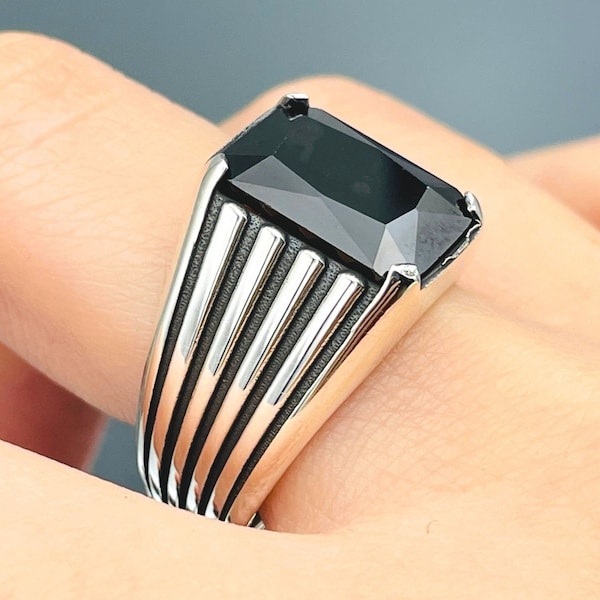 Square Stone Ring - Etsy