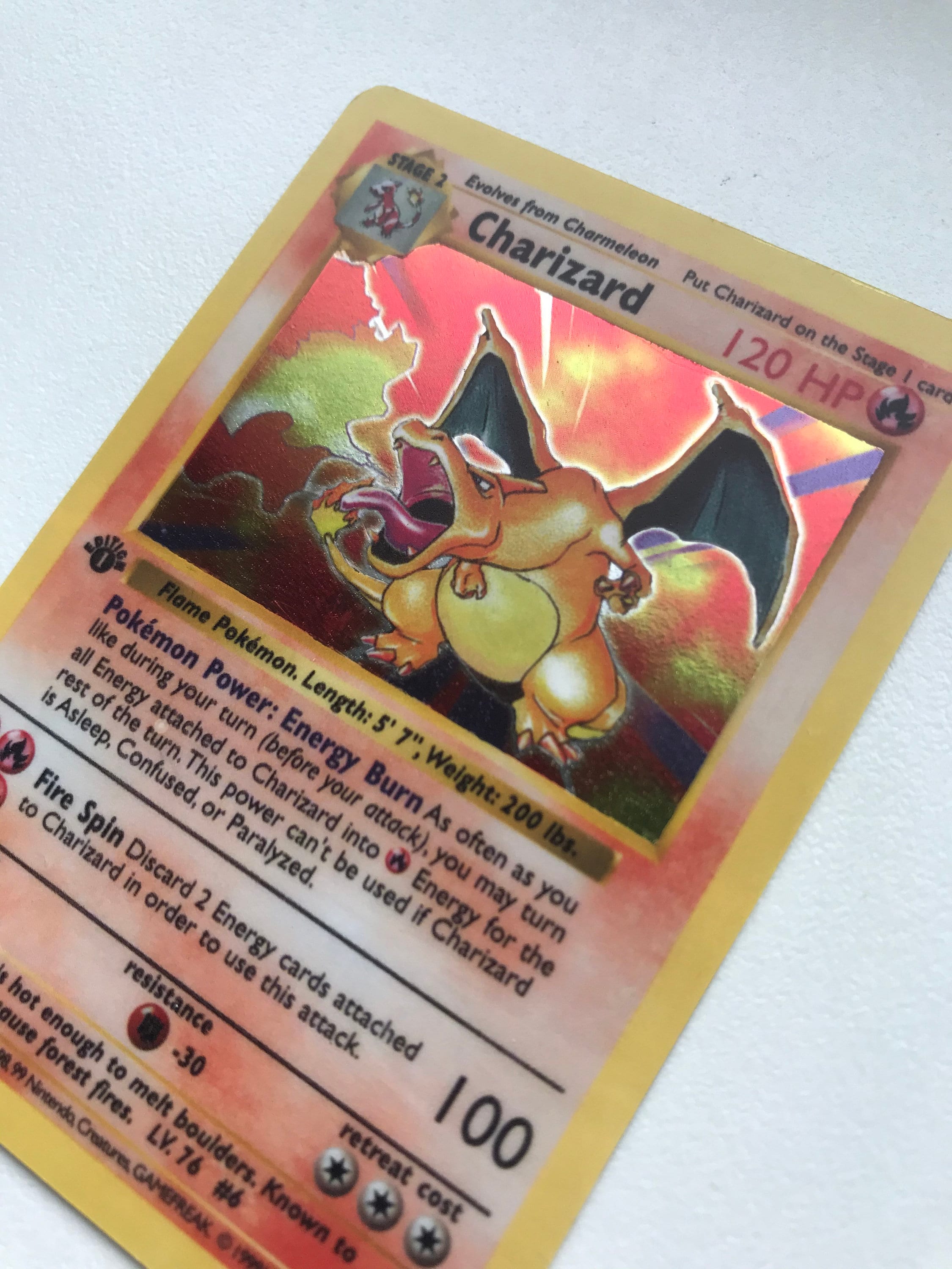 1st Edition Shadowless Charizard Proxy Holo Card 4/102 | Etsy