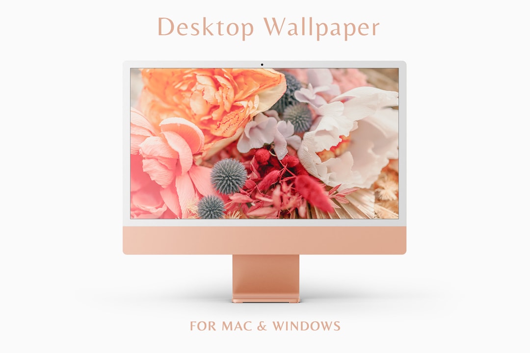 Imac Wallpaper Mac Desktop Wallpaper Orange Orange Flowers - Etsy