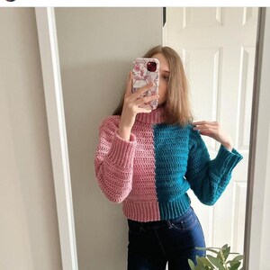 Crochet Color Block Sweater Pattern/pdf Pattern/digital Download - Etsy