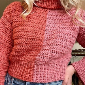 Crochet Color Block Sweater Pattern/pdf Pattern/digital Download - Etsy