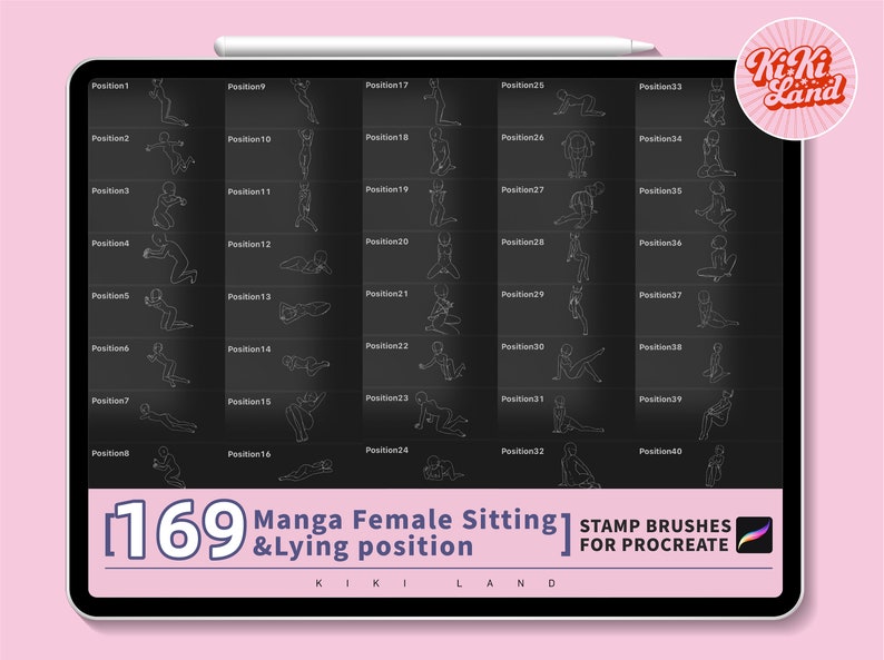 169 Procreate Manga Female Full-body Sitting&lying Posture | Etsy