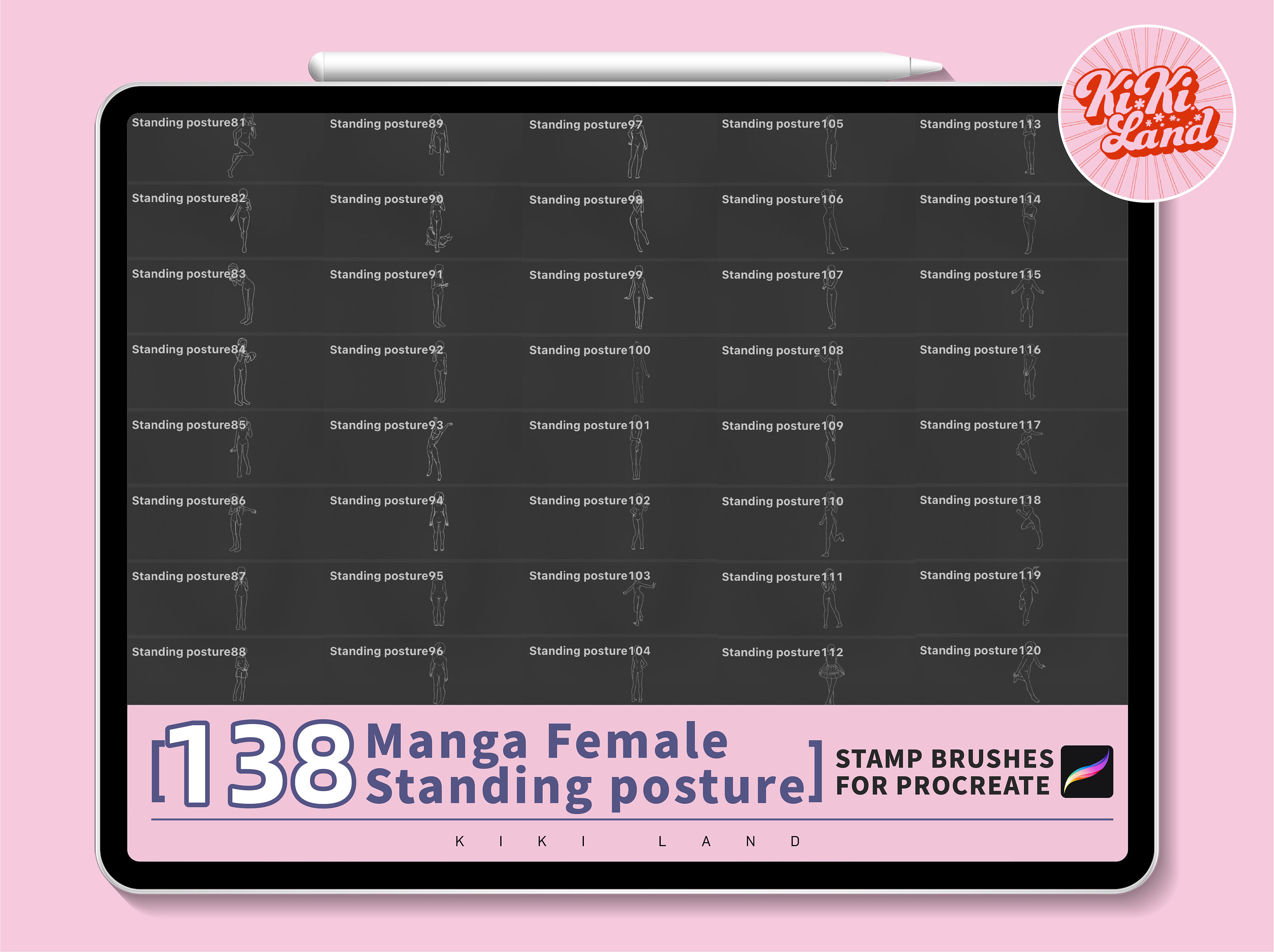 138 Procreate Manga Female Full-body Standing Posture Anime - Etsy