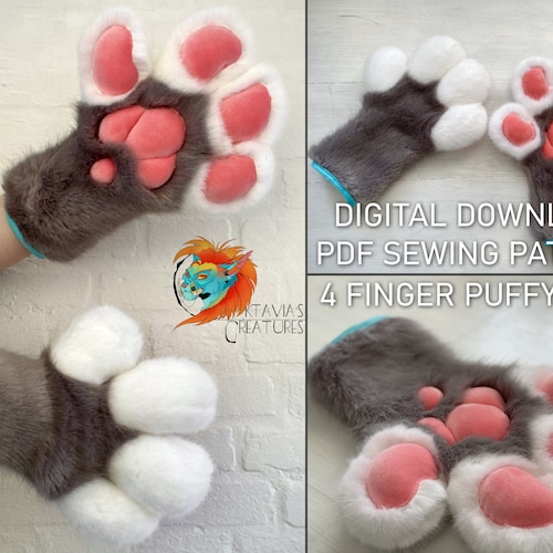 Puffy 5 Fingered Paw Digital Pattern PDF DOWNLOAD - Etsy