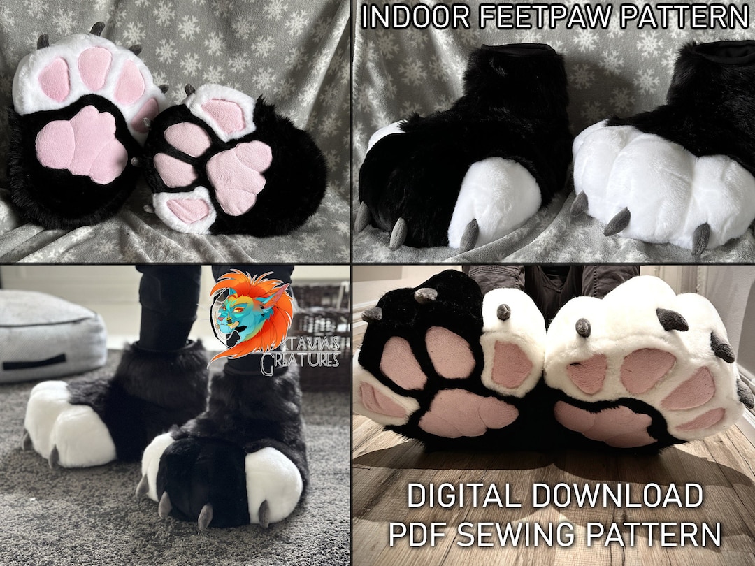 Indoor Fursuit Feet Paws Pattern DIGITAL PDF DOWNLOAD - Etsy