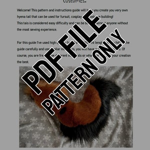 Hyena Tail for Fursuits, Cosplay and Costume Making - Digital PDF ...