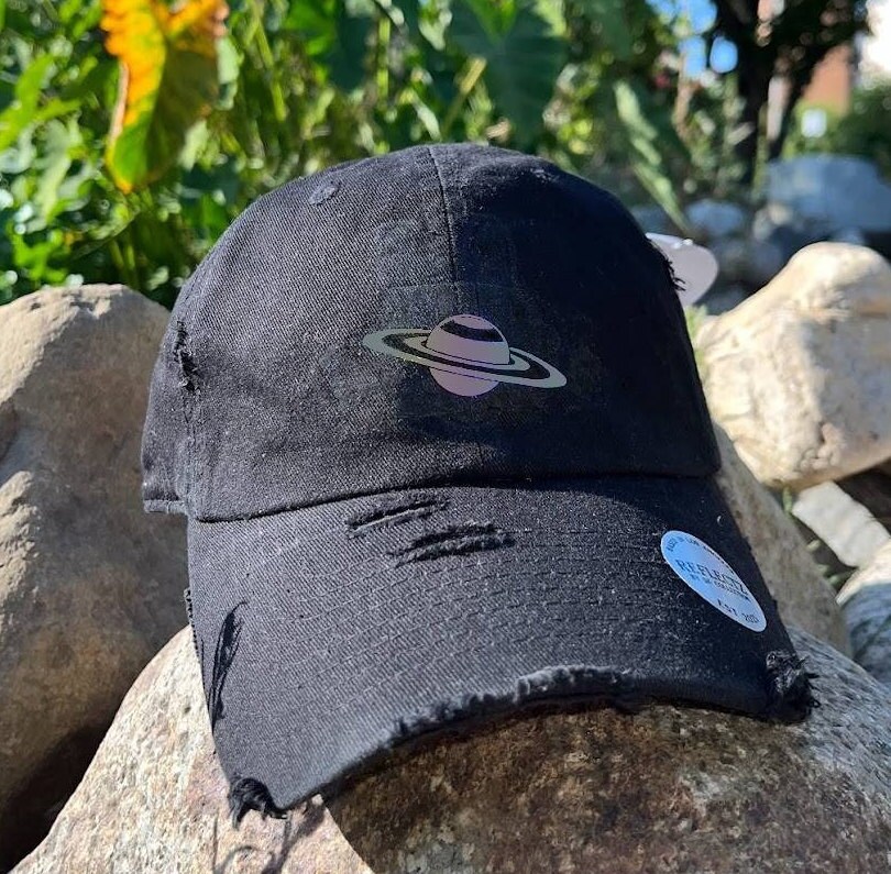 Saturn Dad Hat/baseball Cap Reflective Holographic Vinyl - Etsy