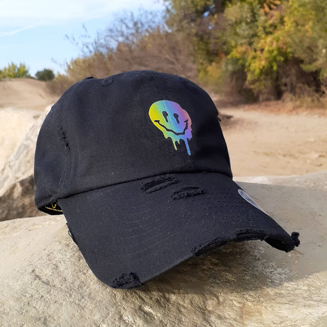 Dripping Face - Dad Hat/baseball Cap - Reflective Holographic Vinyl ...