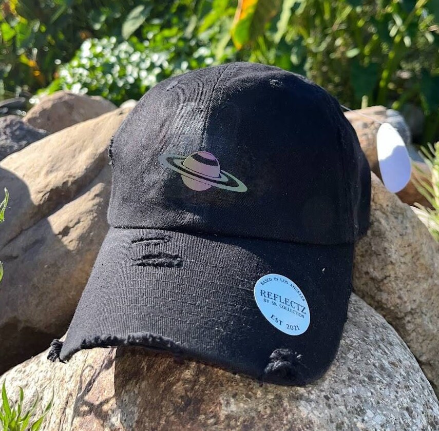 Saturn Dad Hat/baseball Cap Reflective Holographic Vinyl Vintage ...