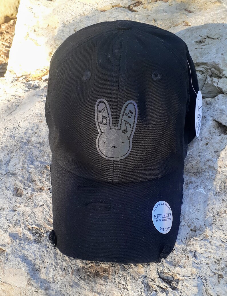 Bad Bunny Dad Hat/baseball Cap Reflective Holographic Vinyl Vintage ...