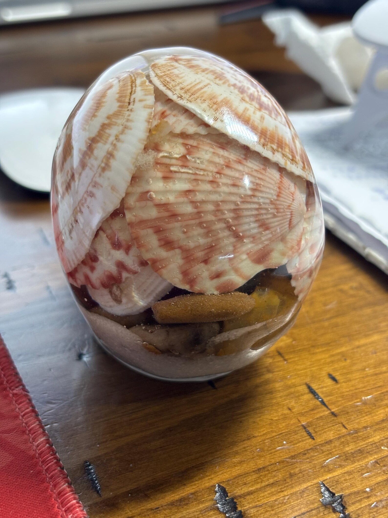 Resin Seashell Skull – Beach Decor for Summerween | Handmade Coastal ...