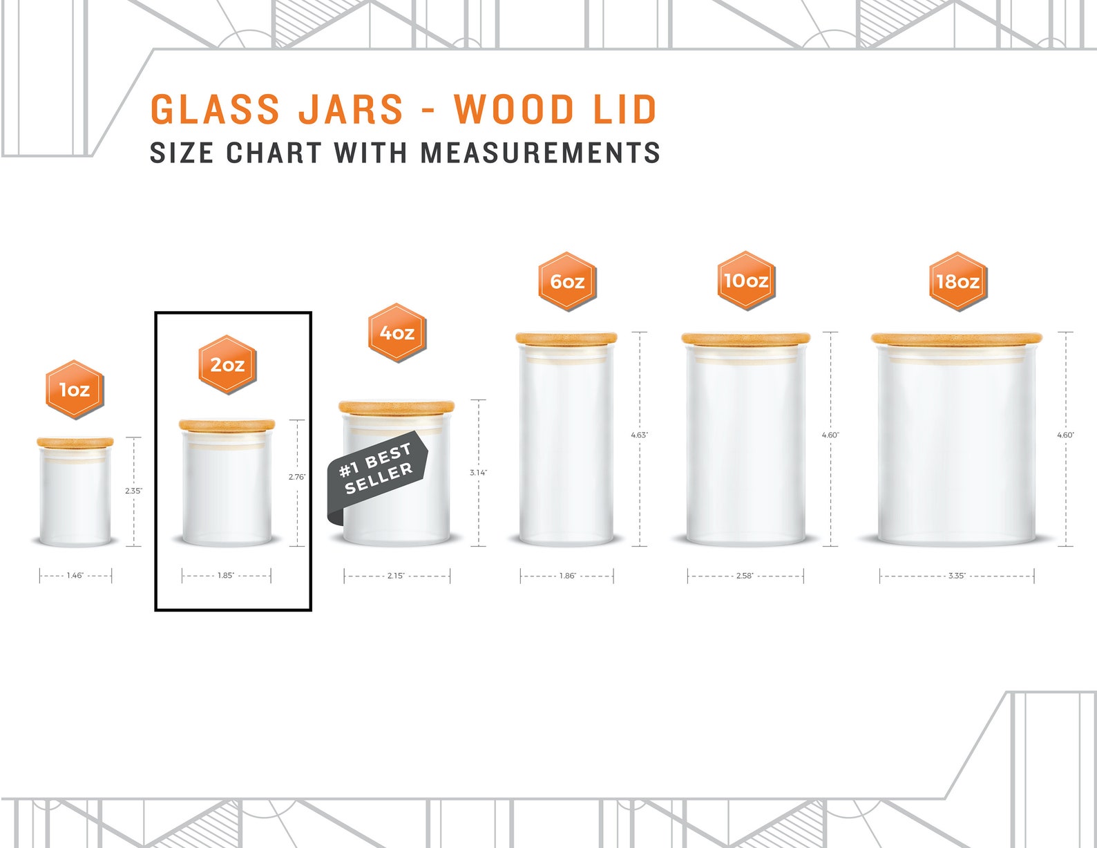 Bamboo Spice Jars Spice Jars Wooden Lid Spice Jars Glass - Etsy